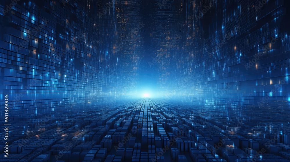 Abstract Technology Matrix Displaying a Futuristic Cityscape, Matt ...