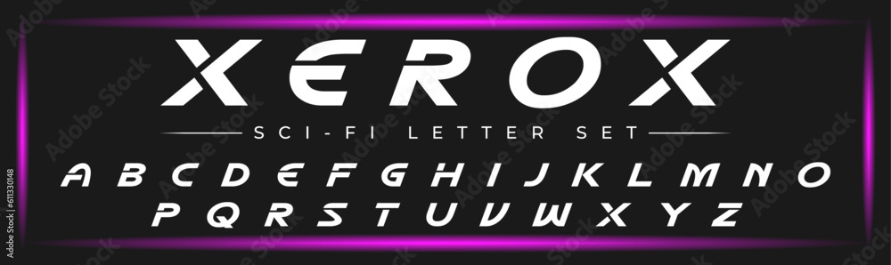 XEROX, Sports minimal tech font letter set. Luxury vector typeface for ...
