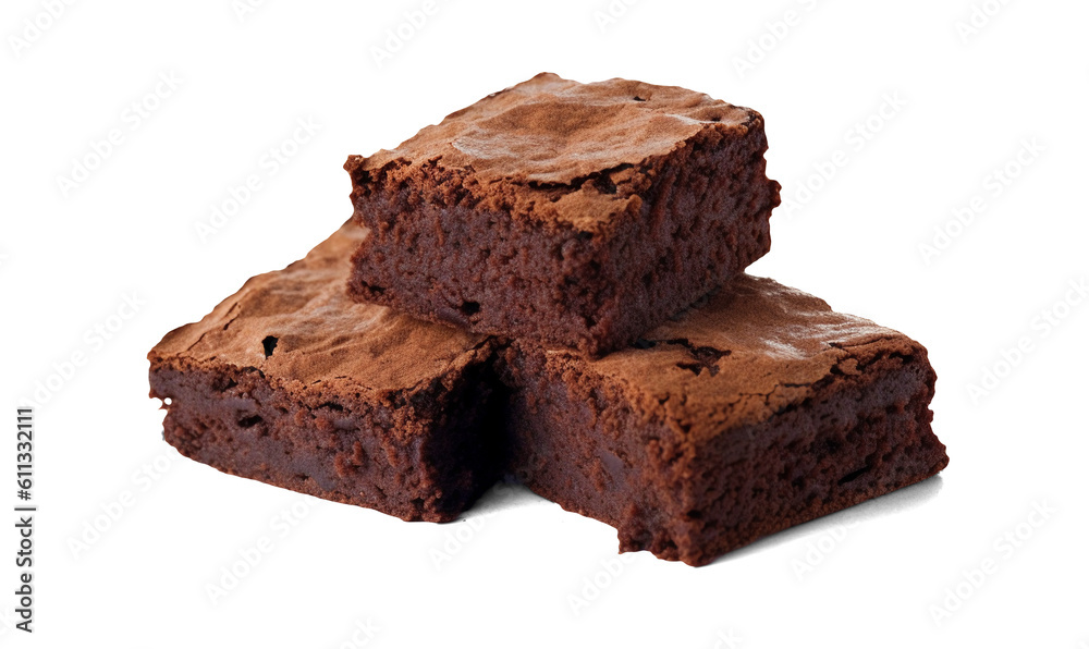 Brownie isolated on transparent or white background, png Stock Photo ...