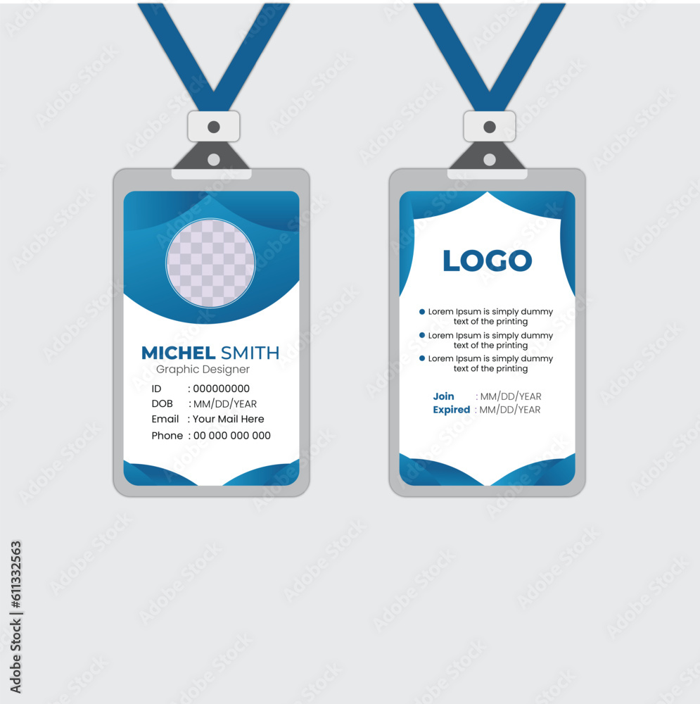 ID Card Template | Office Id card | Employee Id card for your company ...