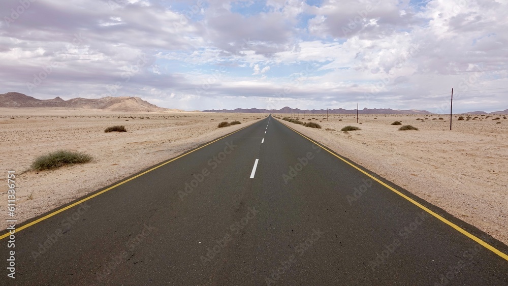 Unterwegs mit dem Wagen, Road Trip, Strasse bis zum Horizont ...