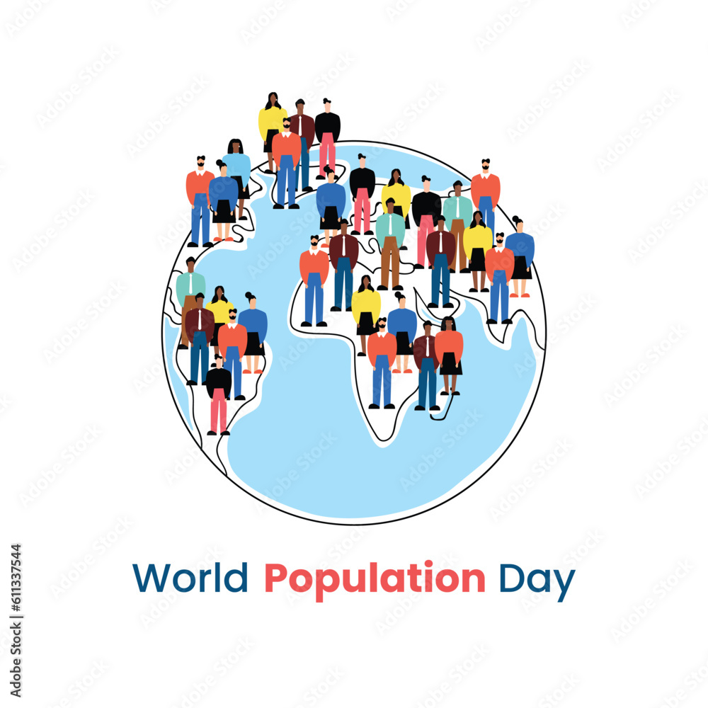 Artwork depicting the poster of the world's population Stock Vector ...