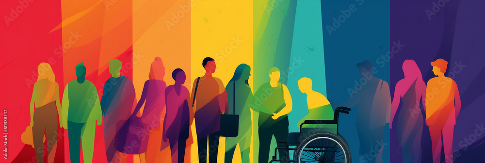 Colorful banner for disability inclusion and visibility, banner ...
