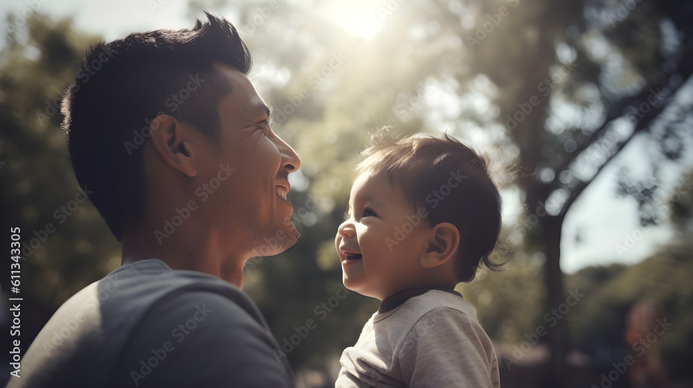 Fictional Persons. The gift of fatherhood, a heartwarming photo of a ...