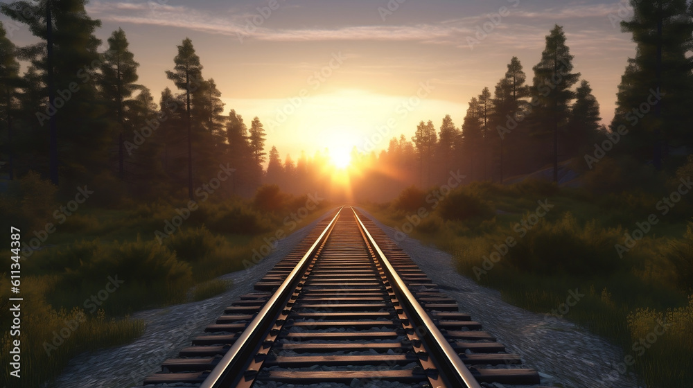 long, railway track, woods, nature, forest, pathway, journey, adventure ...