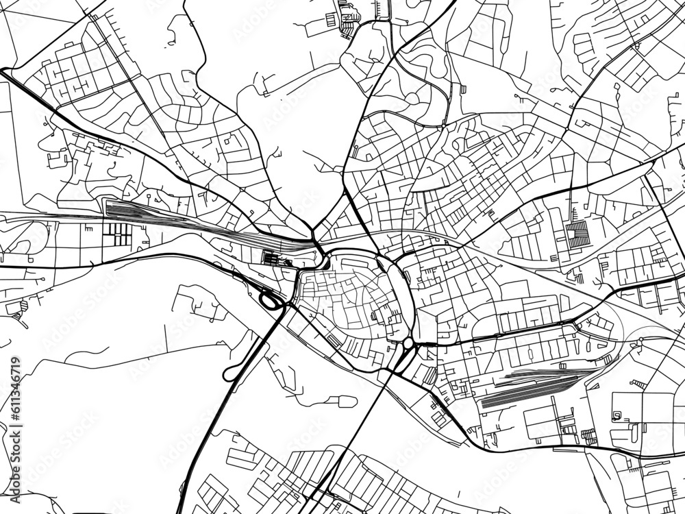 Vector road map of the city of Arnhem in the Netherlands on a white ...