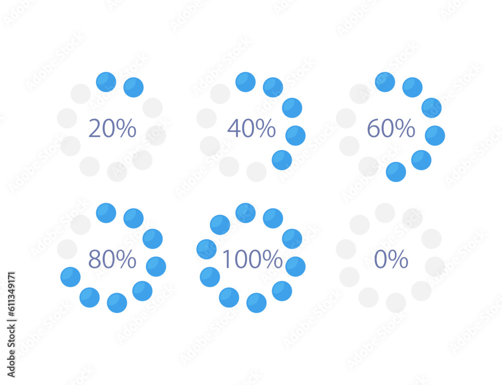 Circle dot infographic chart design template set. Progress completion ...