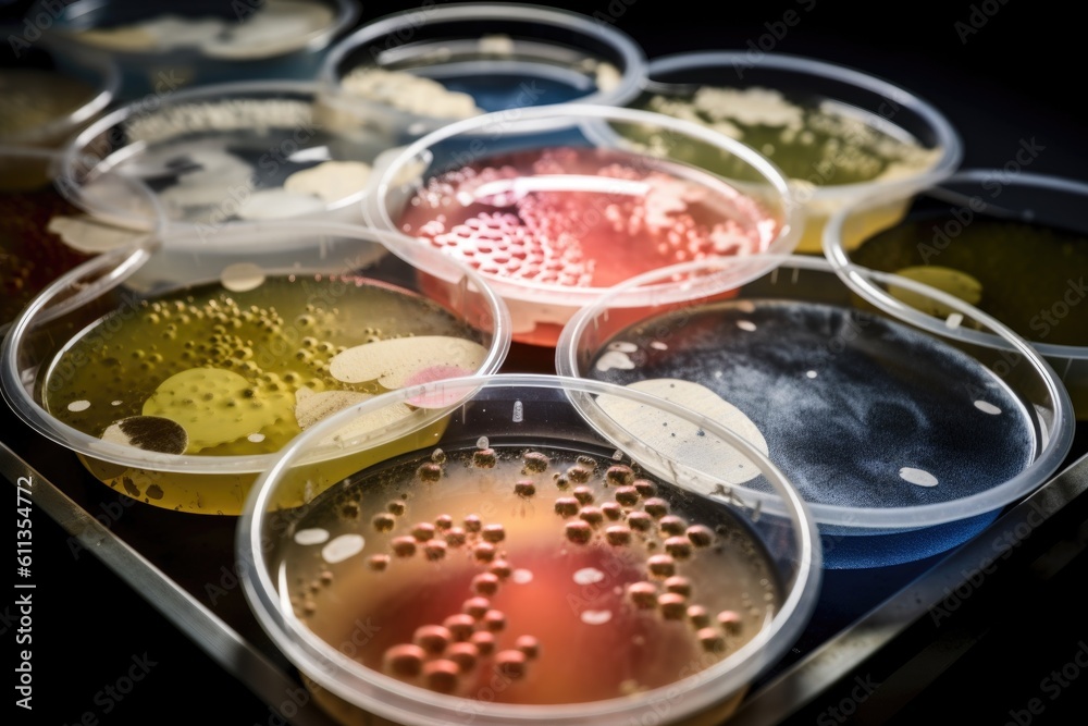 microbial cultures growing on agar plates, with petri dishes and ... microbial cultures growing on agar plates, with petri dishes and ...