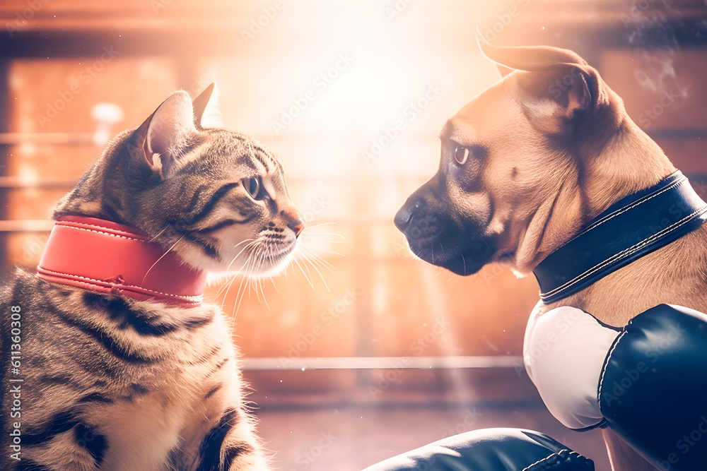 cats vs dog fighting game concept ai generated art Generative AI ...
