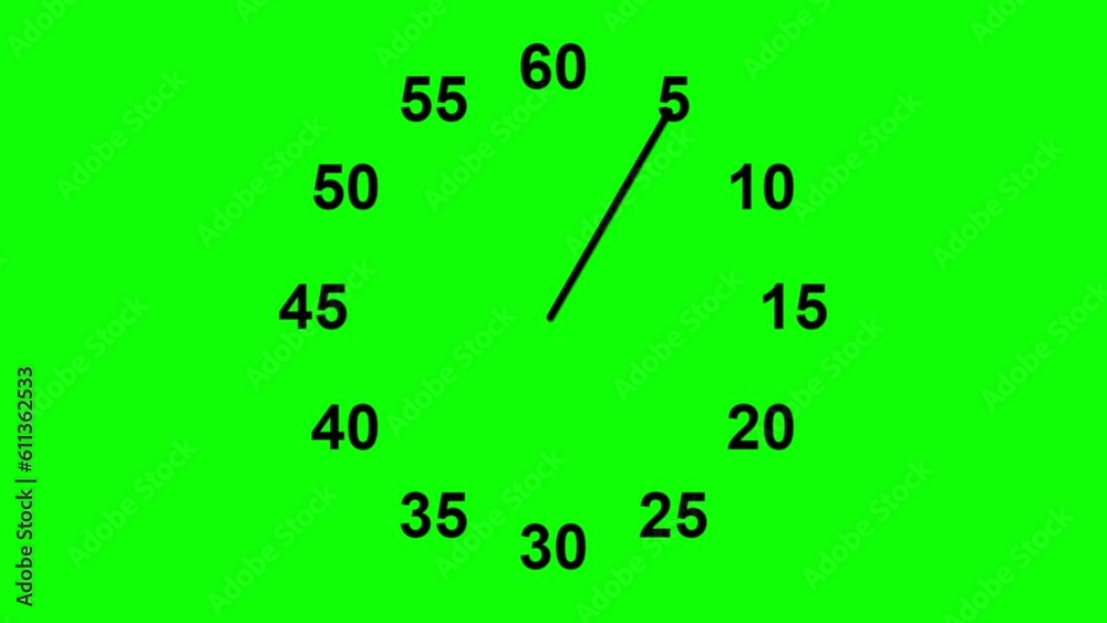 60 seconds timer motion graphics with green screen background Stock ...