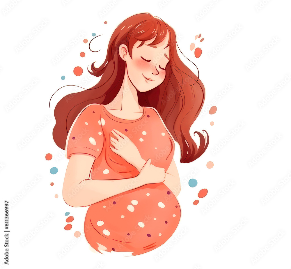 Pregnant woman with baby bump as mother to be (Generative AI) Stock ...
