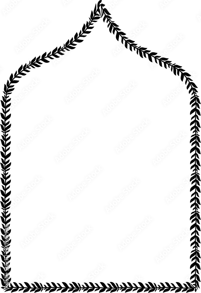 Ogee Arch Leaf rectangular frame architectural window door laurel ...