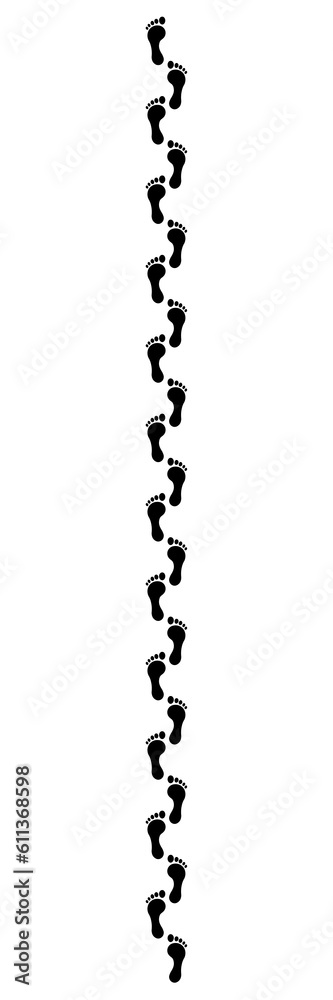 Tracking track footprints human feet on white transparent background ...