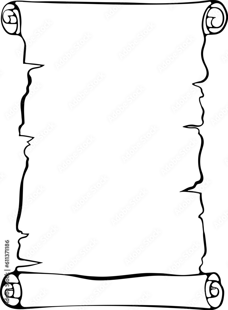 Vertical scroll unrolled papyrus paper. Ancient scroll with copyspace ... Vertical scroll unrolled papyrus paper. Ancient scroll with copyspace ...
