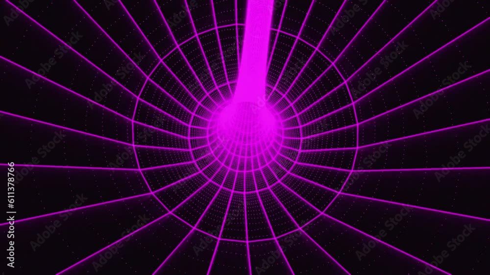 wireframe seamless tunnel. into a wireframe polygon-designed tube ...