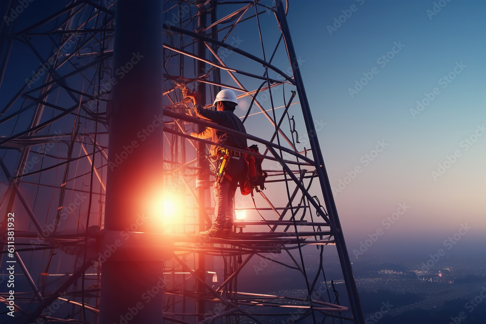 construction engineer worker at heights,architecture sci-fi ...