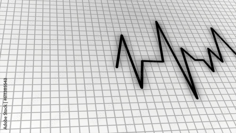 Electrocardiogram EKG or ECG pulse rate animation background for heart ...