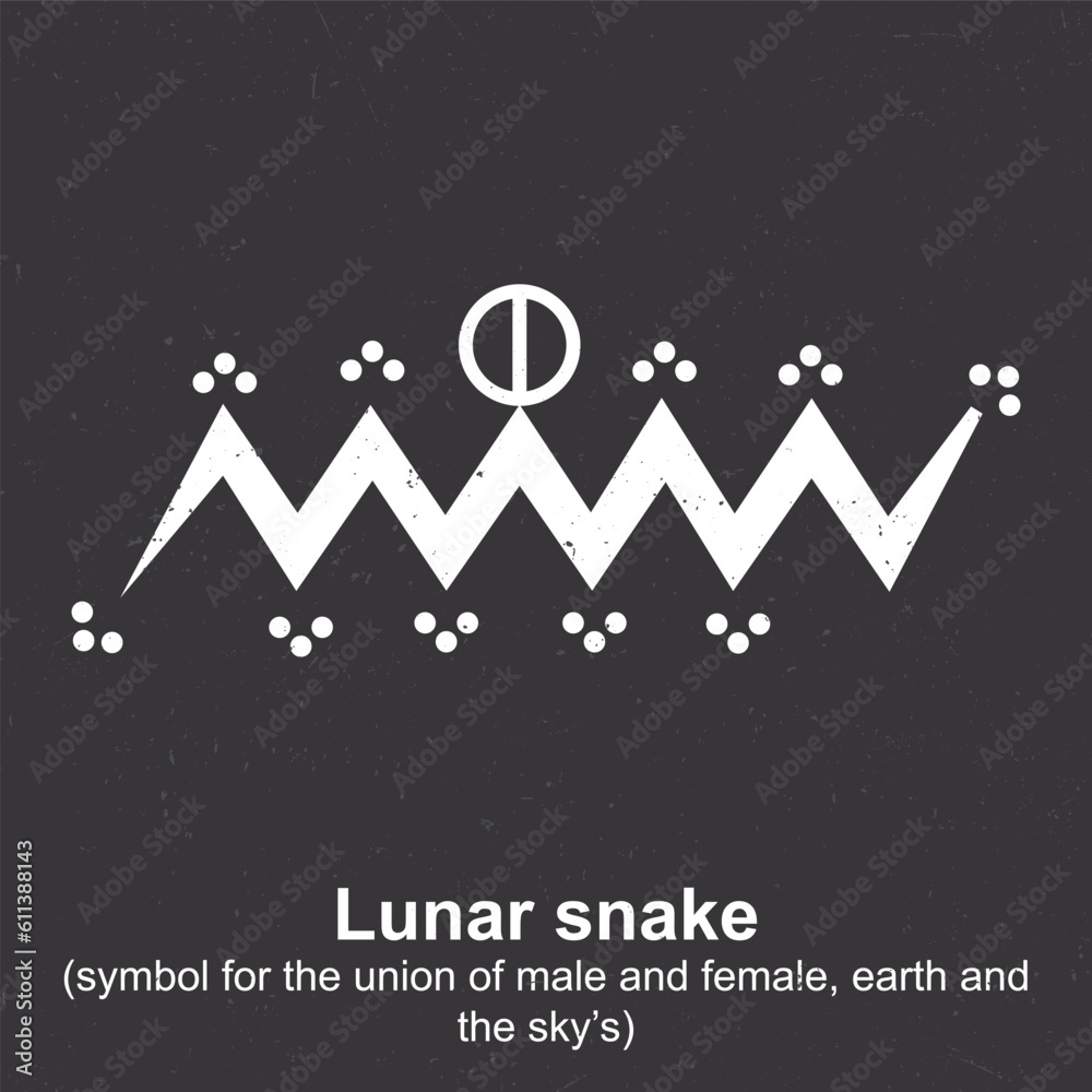 Lunar snake (symbol for the union of male and female, earth and the sky ...