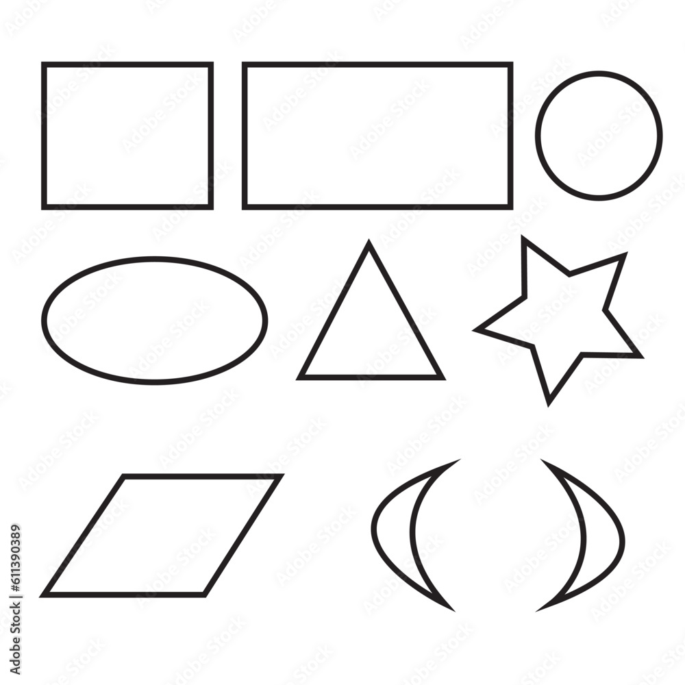 Vektorová grafika „bentuk geometris persegi, lingkaran, oval, segitiga ...