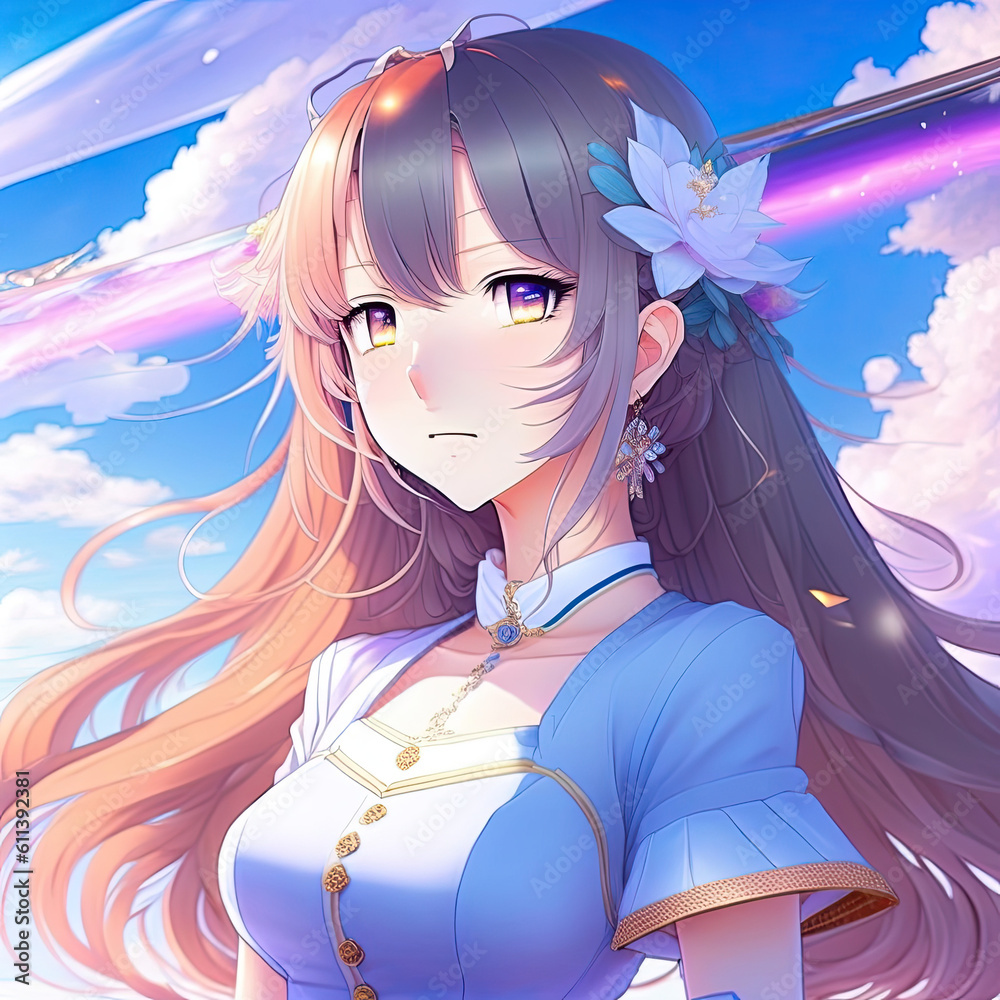 Generative AI, Ai Generated Art, anime girl, chibi girl, cute anime ...