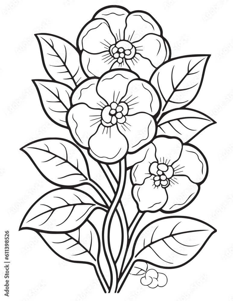 Flower Coloring Pages, Floral Designs, and Hand Drawn Illustrations ...