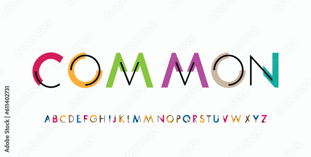 Vetor de Creative Design vector Font of line for Title, Header ...