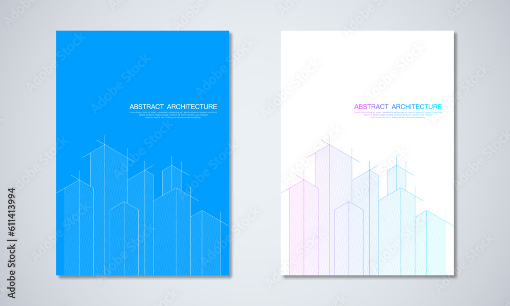 Architectural drawing with building construction for the book cover ...