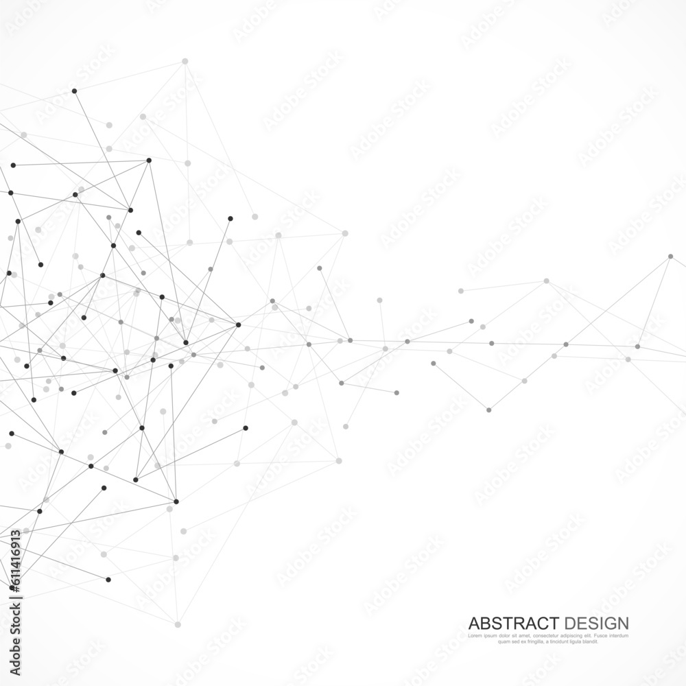Vector illustration of minimalistic design with connecting the dots and ...
