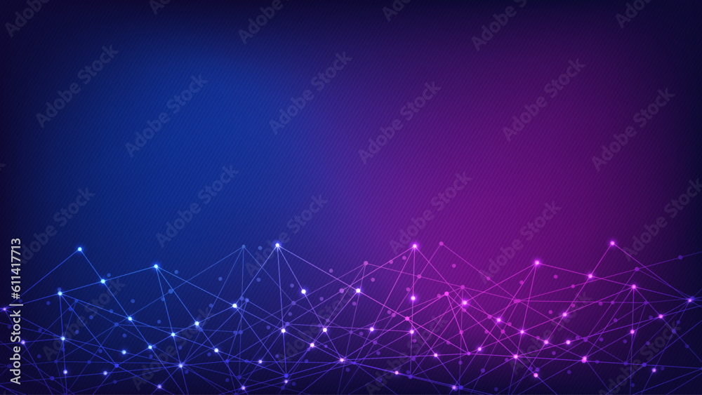 Abstract technology background with connecting the dots and lines ...