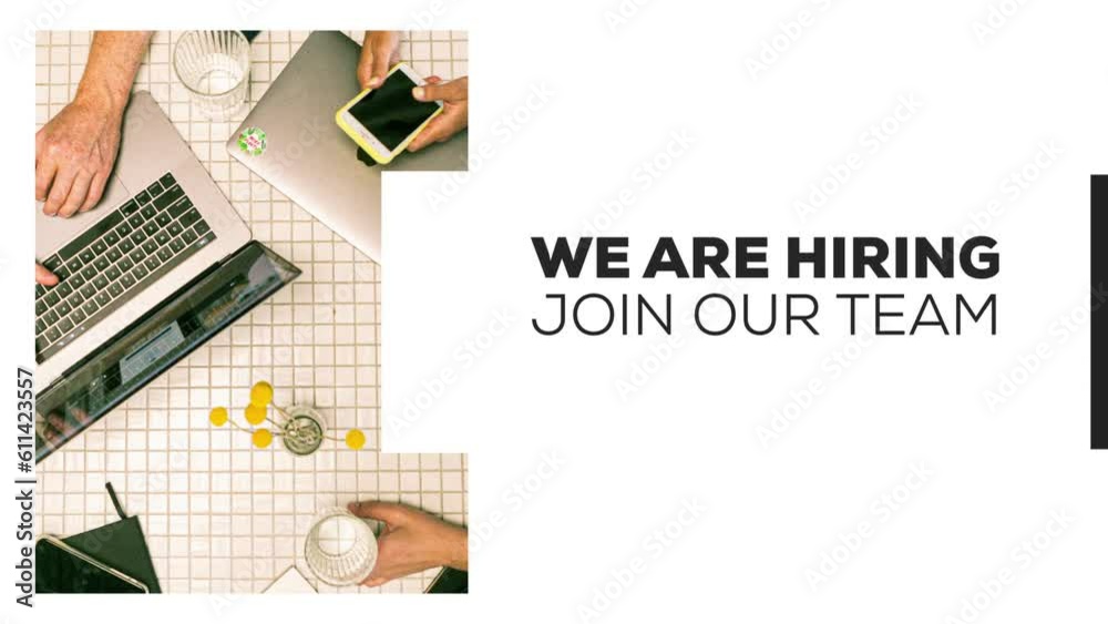 Vidéo Stock we are hiring, join our team white background with working ...