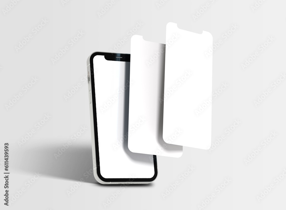 Black modern smartphone mockup. Mobile smart phone technology front ...