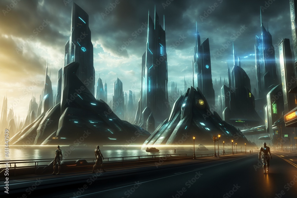 metaverse the city of the future Stock Illustration | Adobe Stock