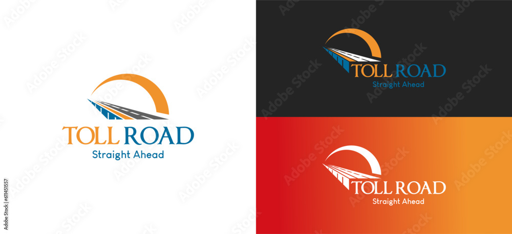 Modern abstract straight forward toll road logo design template Stock ...
