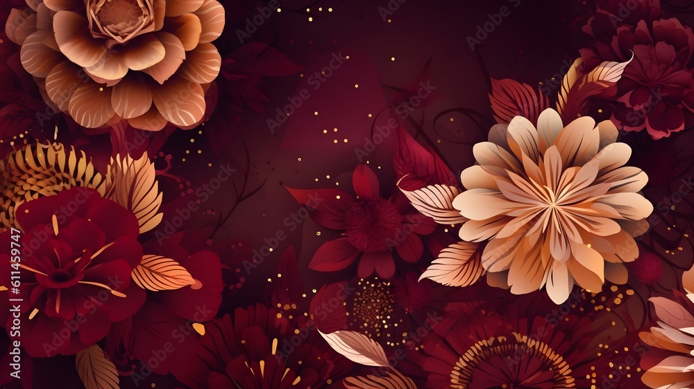 boho chic banner burgundy. The design is inspired by the beauty of ...
