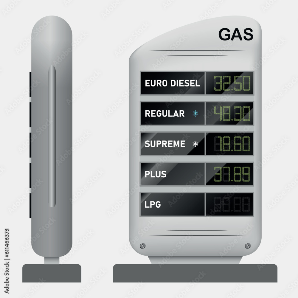 vector Gas stella display stand, vector template isolated on white ...