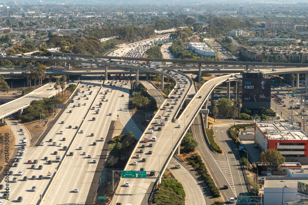 Inglewood, California - Aerial view of the The 405 and 105 Century ...
