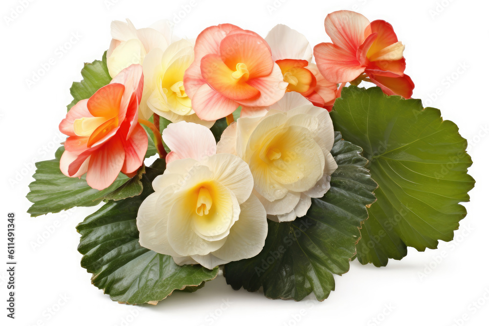 Begonias Begonia Flower Tropical Garden Nature on White background, HD ...