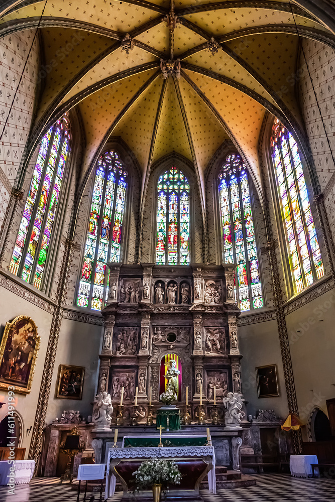 Interior of Roman Catholic Perpignan Cathedral of Saint John the ...