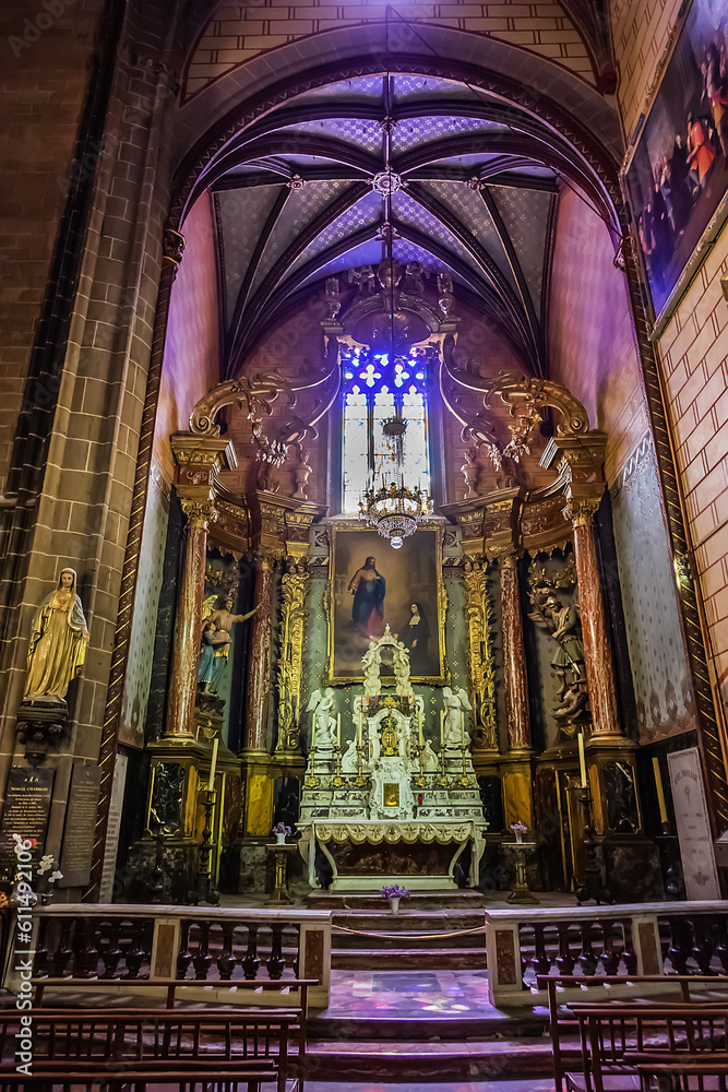 Interior of Roman Catholic Perpignan Cathedral of Saint John the ...