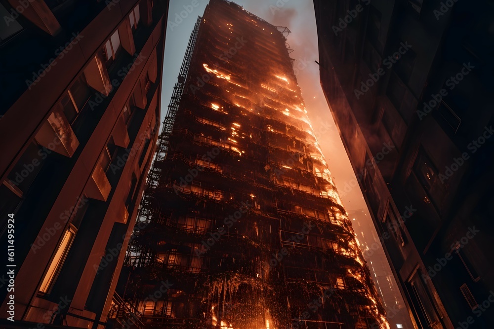 Towering inferno. , .highly detailed, cinematic shot photo taken by ...
