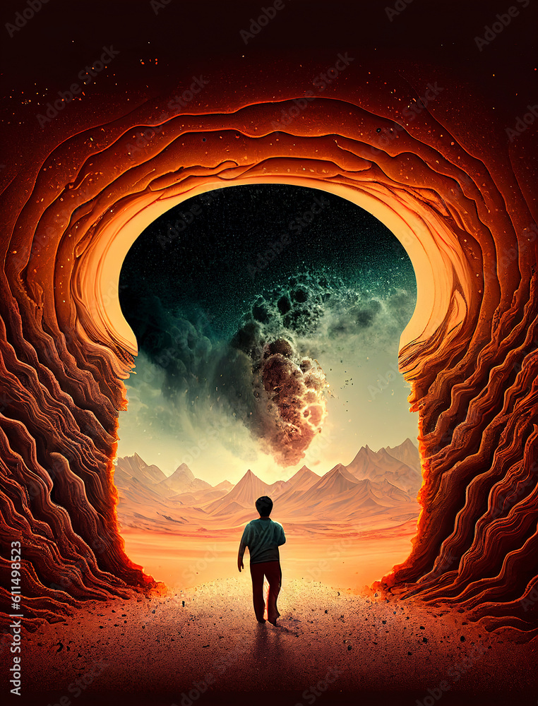 An abstract vision of another dimension. Fantasy dreams. Concept art ...