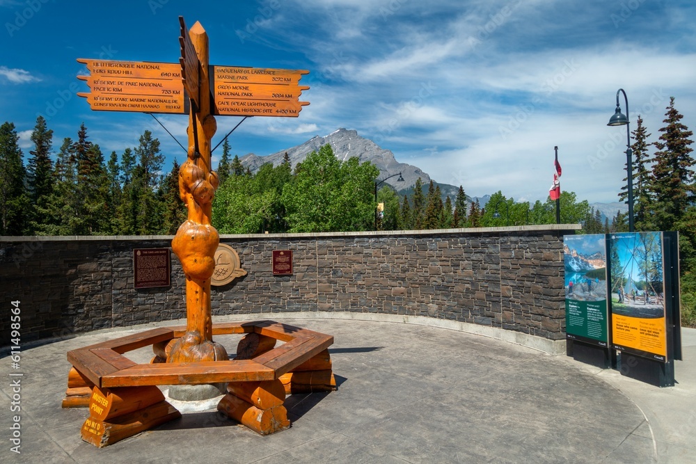 Banff, AB Canada - June 5, 2023: Direction Sign at Famous Cave and ...
