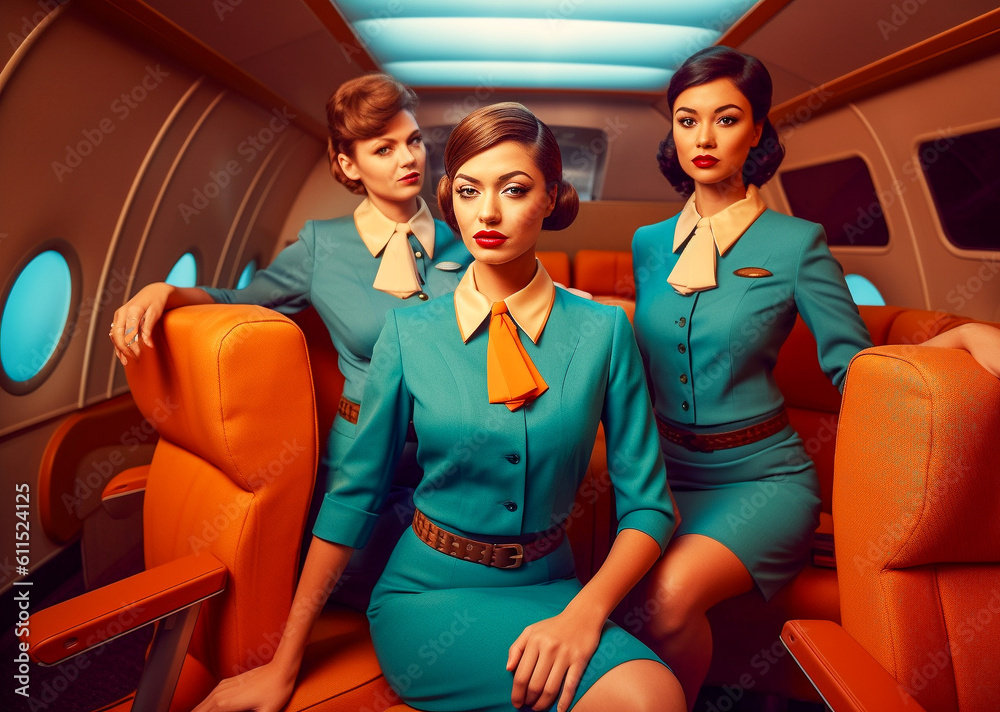 Photo & Art Print Flight crew with attendants wearing matching uniform ...