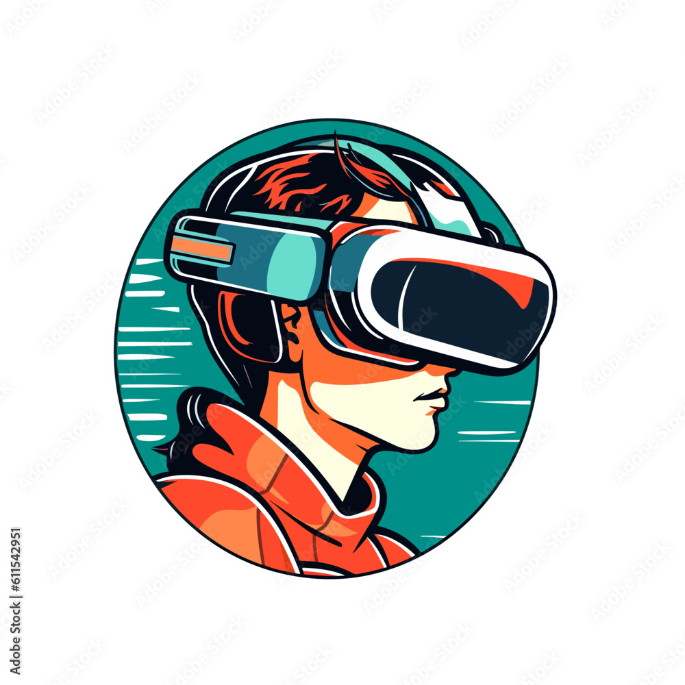 VR virtual reality headset vector 2d illustration transparent ...