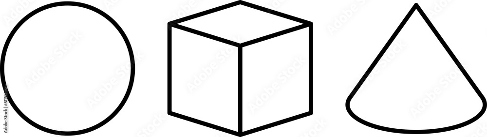 Set of 3d shapes on transparent background Stock Illustration | Adobe Stock