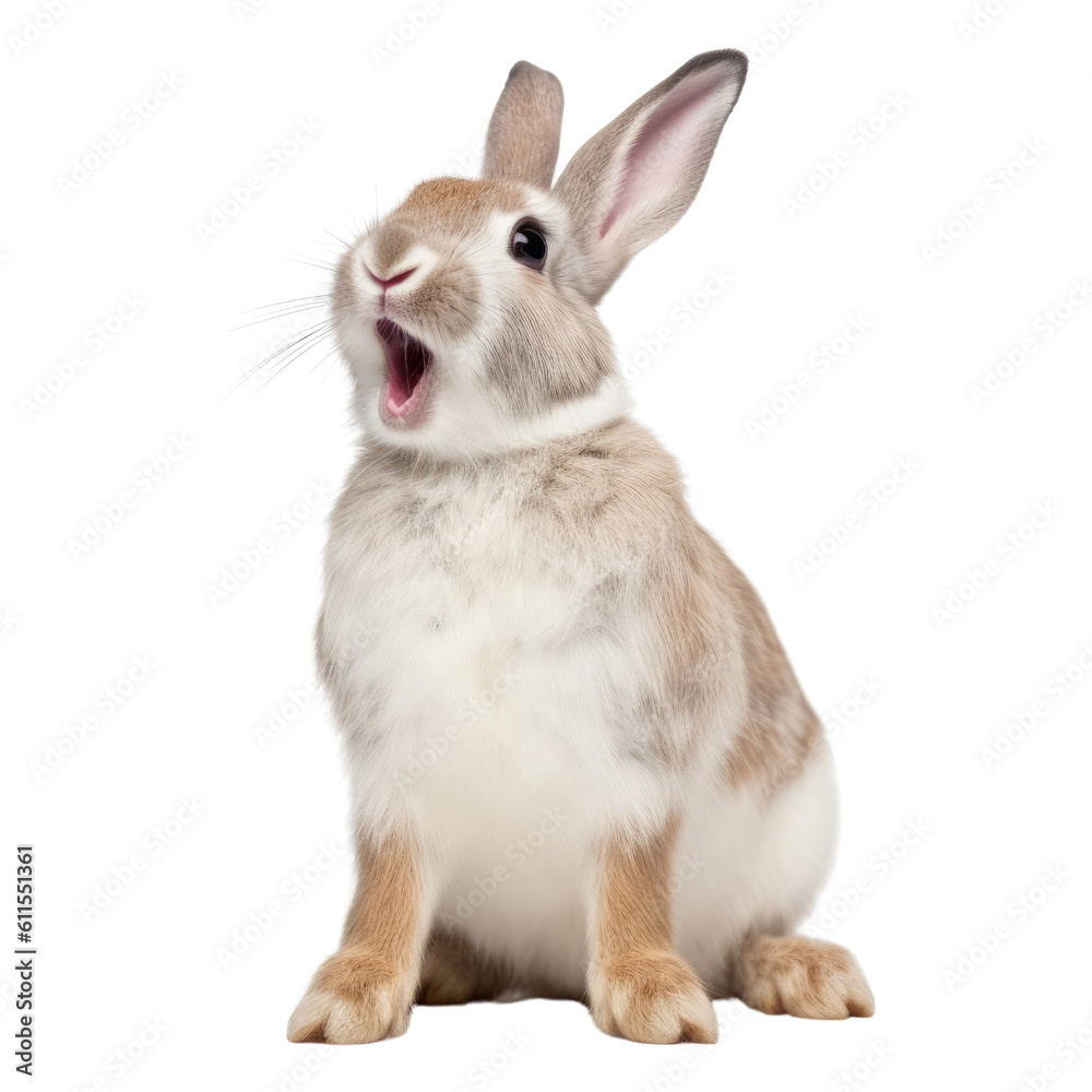 rabbit isolated on transparent background cutout Stock Illustration ...