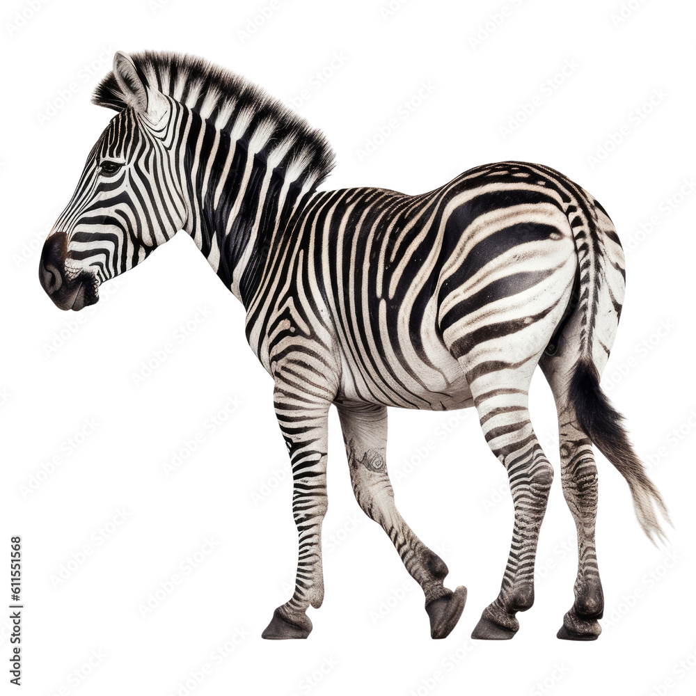 zebra isolated on transparent background cutout Stock Illustration ...