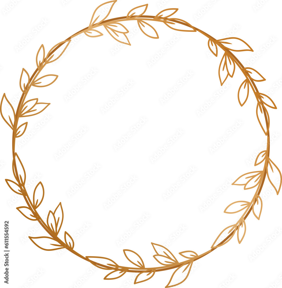 Luxury round gold floral frame border for wedding or engagement ...
