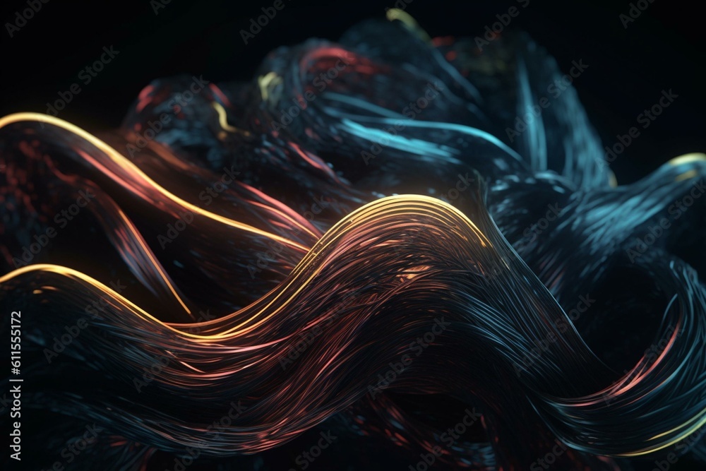 Interlocking abstract lines in 3D. Generative AI Stock Illustration ...