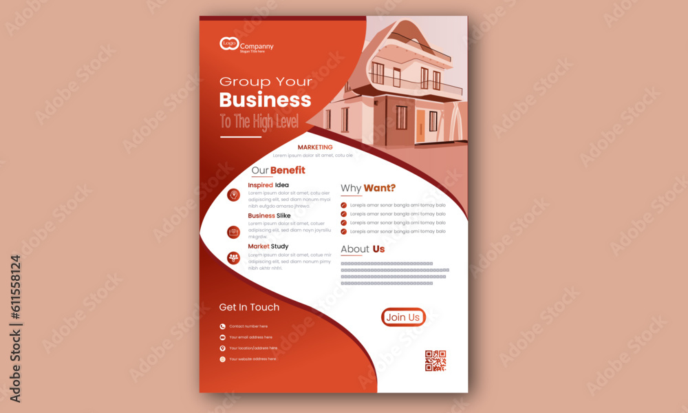 Creative business leaflet, Handout corporate poster . Marketing print ...
